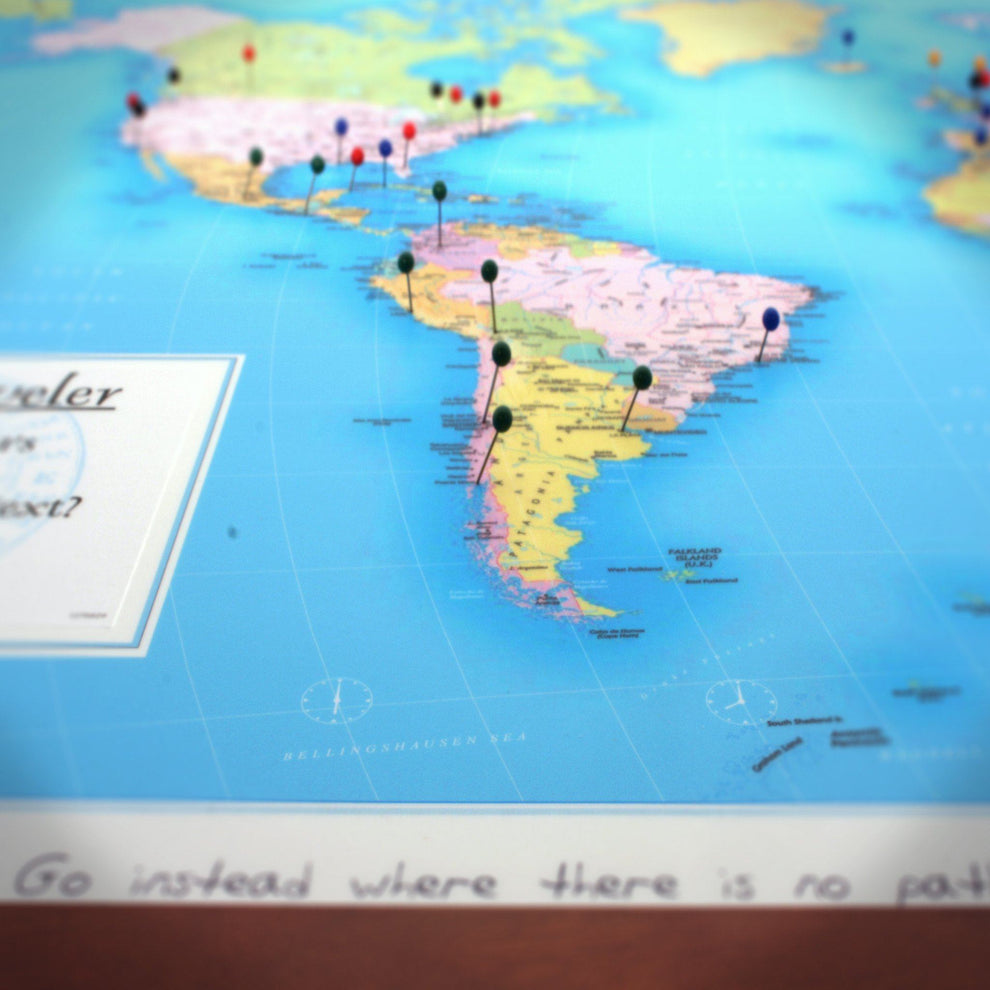 Personalized World Traveler Map with Pins to chart your adventures ...