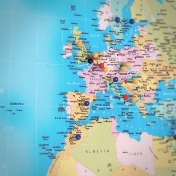 Personalized World Traveler Map with Pins to chart your adventures ...