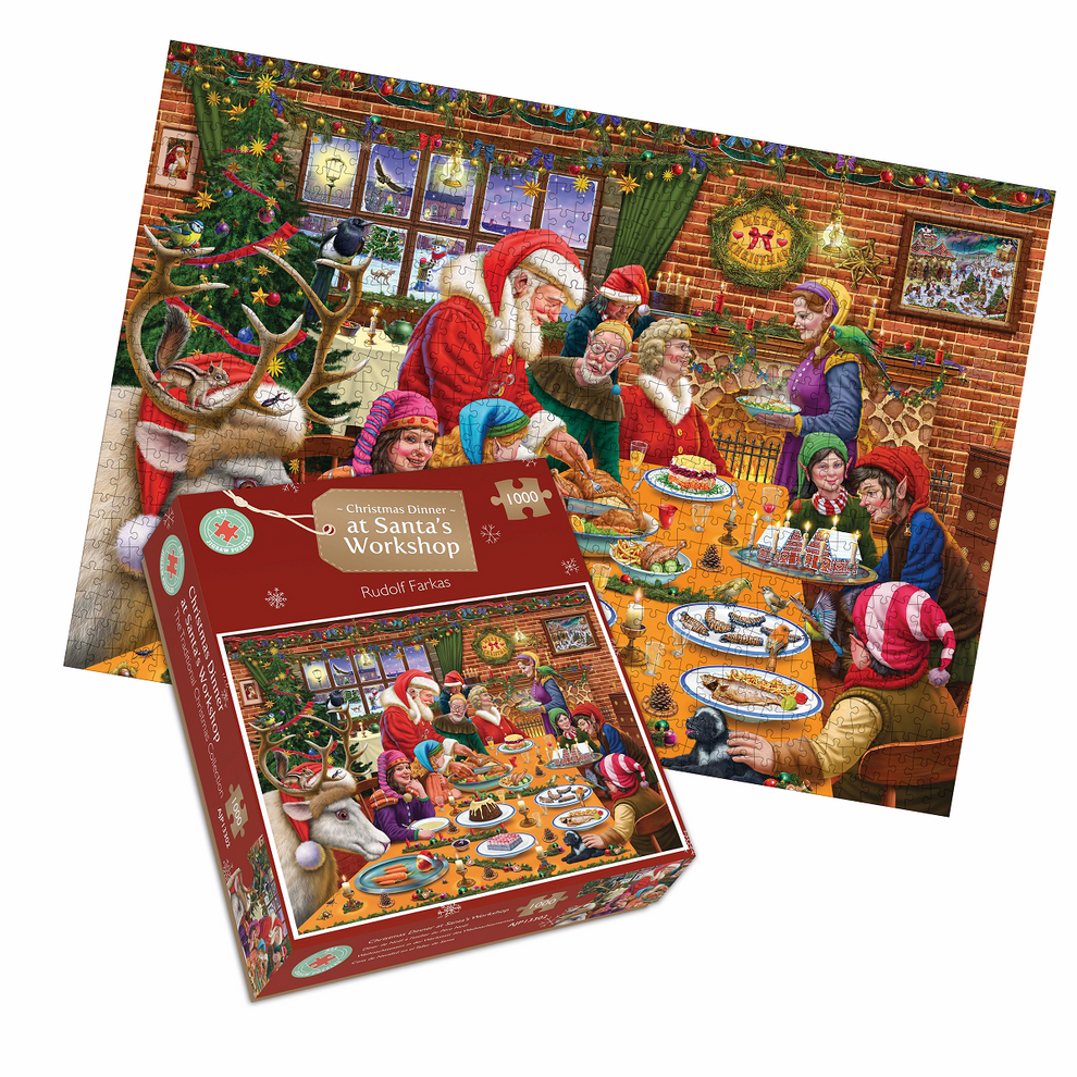 Christmas Dinner at Santa's Workshop 1000 Piece Jigsaw Puzzles – Butler and Hill UK